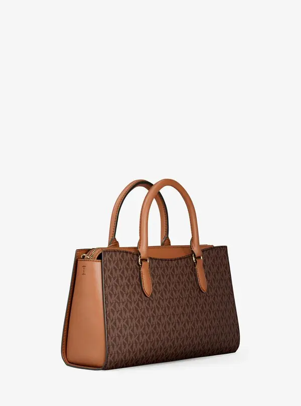 Michael Kors Arden Medium Signature Logo Top-zip Satchel