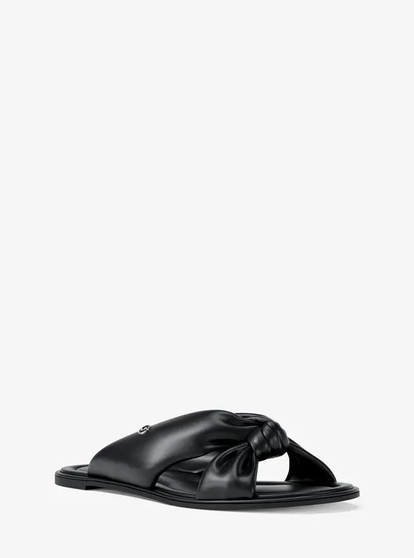 Michael Kors Elena Slide Sandal With Knot Detail - Black