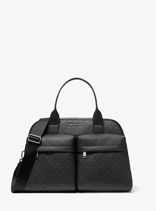 Michael Kors Pacey Medium Signature Logo Bowling Bag - Black