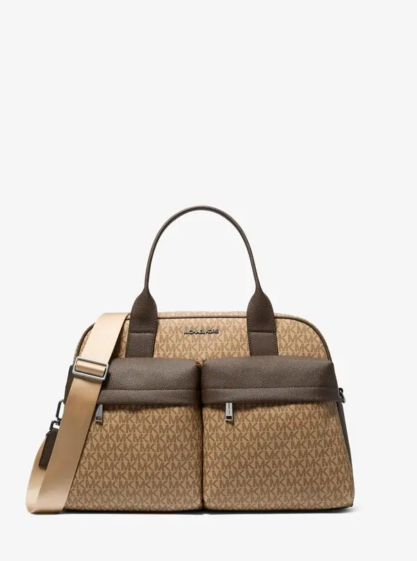 Michael Kors Pacey Medium Signature Logo Bowling Bag - Brown