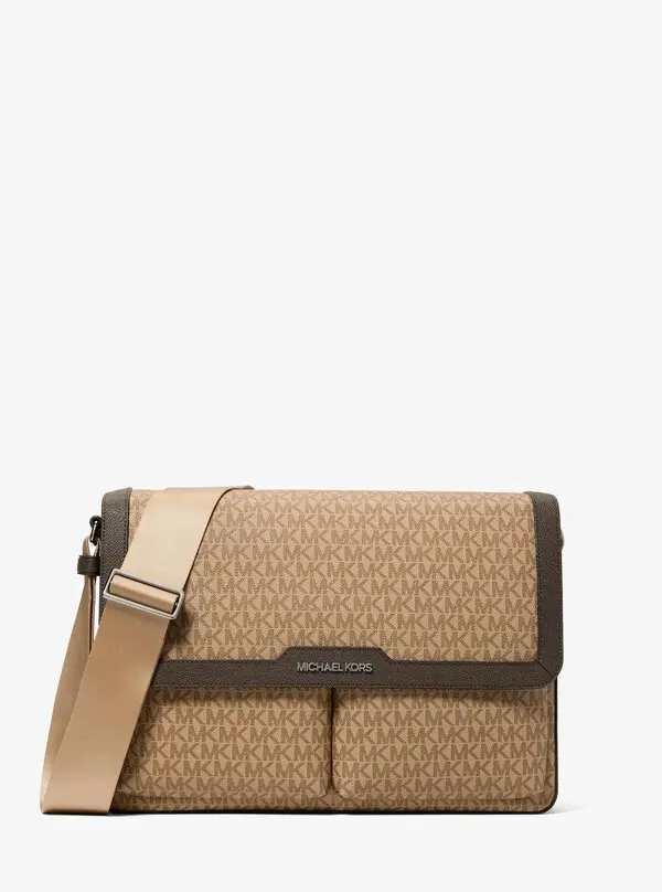 Michael Kors Pacey Medium Signature Logo Messenger Bag - Brown