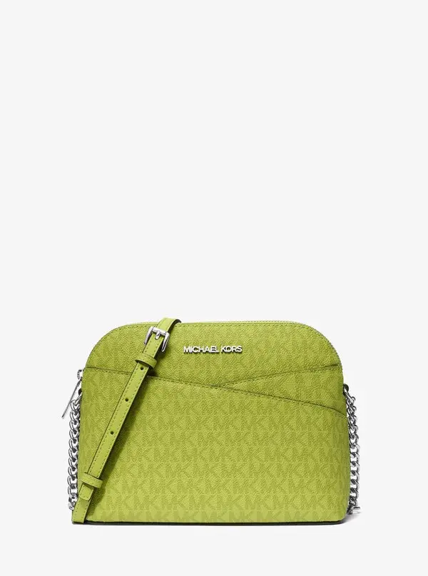 Michael Kors Jet Set Travel Medium Logo Dome Crossbody Bag - Green