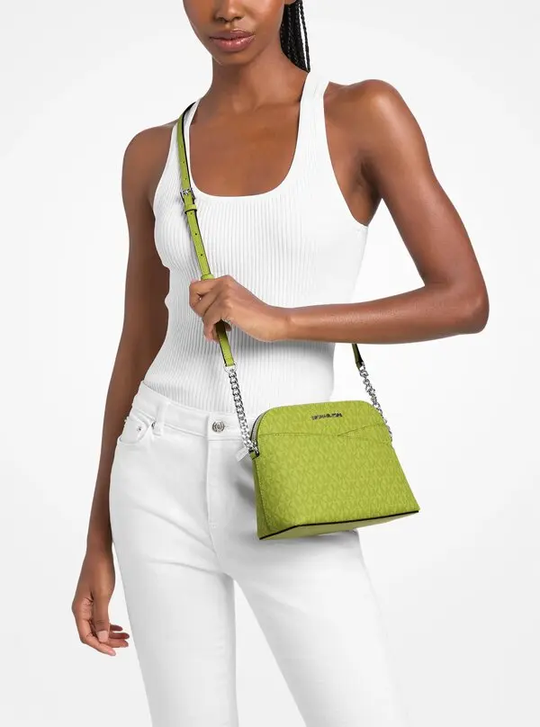 Michael Kors Jet Set Travel Medium Logo Dome Crossbody Bag - Green