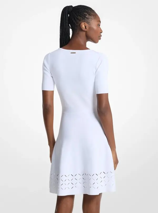 Michael Kors Laser Cut Stretch Knit Mini Dress