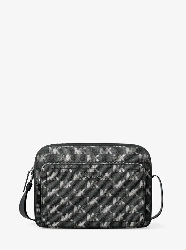 Michael Kors Cooper Logo Jacquard Denim Flight Bag - Black