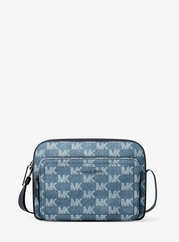 Michael Kors Cooper Logo Jacquard Denim Flight Bag - Blue