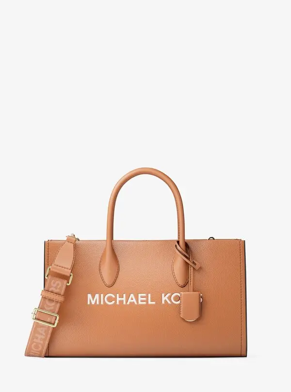 Michael Kors Mirella Medium Pebbled Leather Satchel - Brown