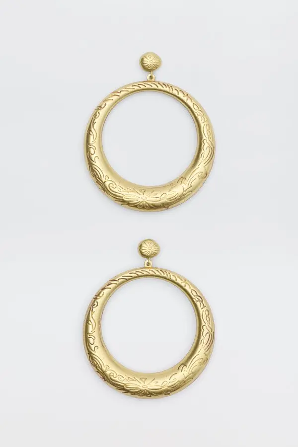 Rixo Sian Regular Hoop Earrings - Gold