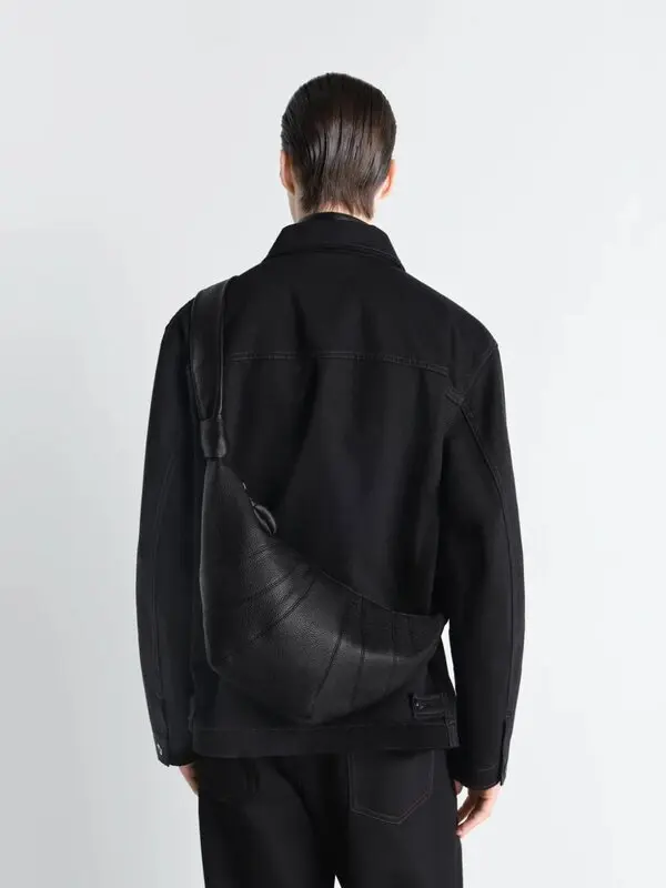LEMAIRE Medium Croissant Leather Bag - Black