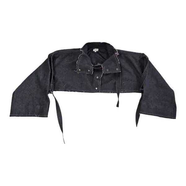 ZASTASTUDIO Cropped Denim Jacket With Wrap Ties - Black