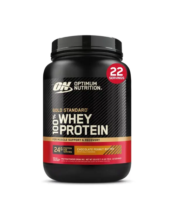 OPTIMUM NUTRITION Gold Standard 100% Whey Protein Chocolate Peanut Butter Protein Powder Drink Mix 25.6 Oz - No Color