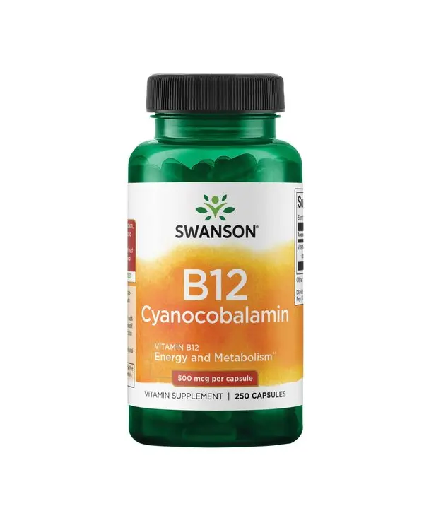 SWANSON Vitamin B12 Cyanocobalamin 500mcg Each - No Color