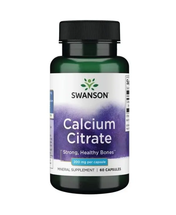 SWANSON Calcium Citrate 200 Milligrams 60 Capsules