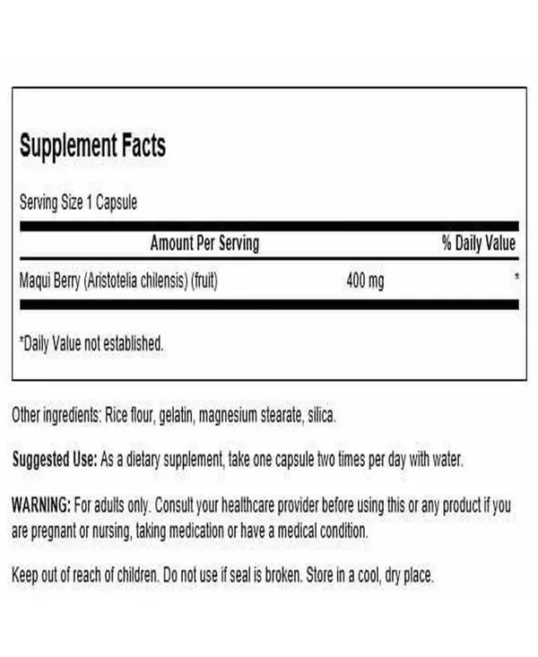 SWANSON Full Spectrum Maqui Berry 400 Milligrams 60 Capsules