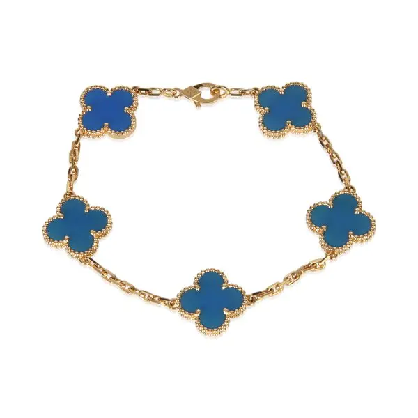 Van Cleef & Arpels Yellow Gold Agate Vintage Bracelet - Yellow_gold