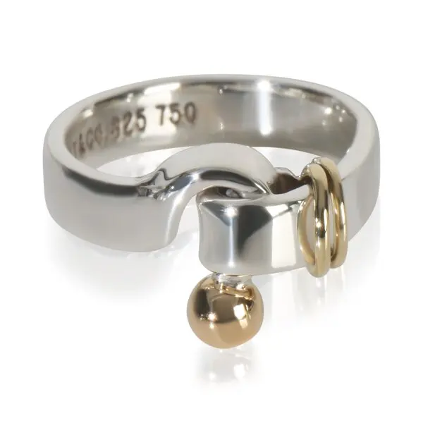 Tiffany & Co. Vintage Yellow Gold & Sterling Silver Hook Ring - Yellow_gold/sterling_silver