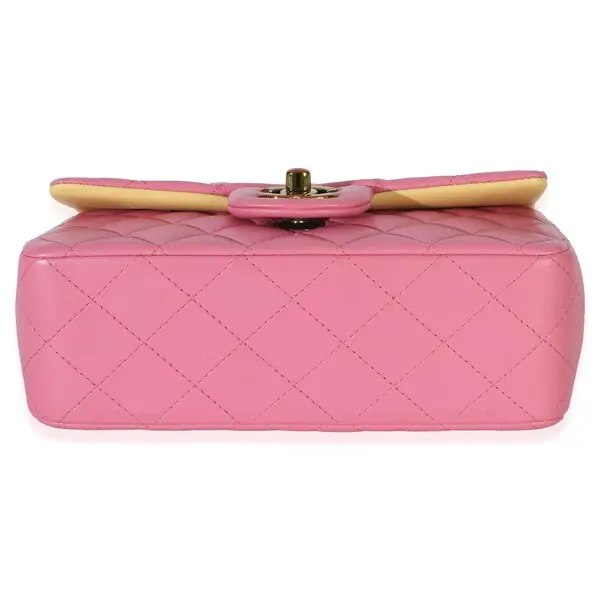 Chanel Quilted Lambskin Rectangular Flap Bag - Pink