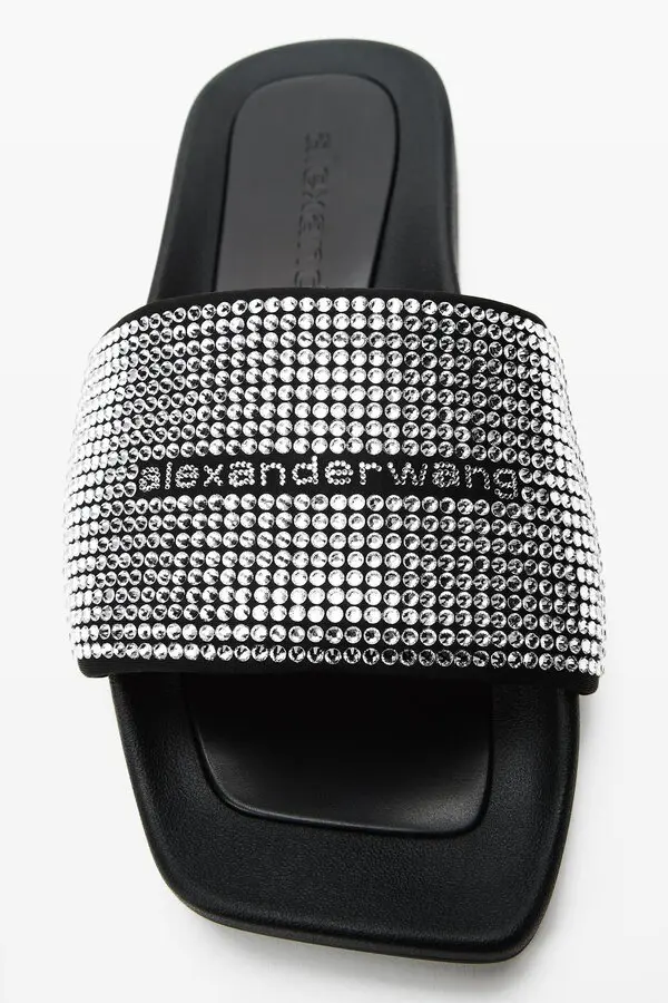Alexander Wang Embellished Crystal Pool Slide Sandals