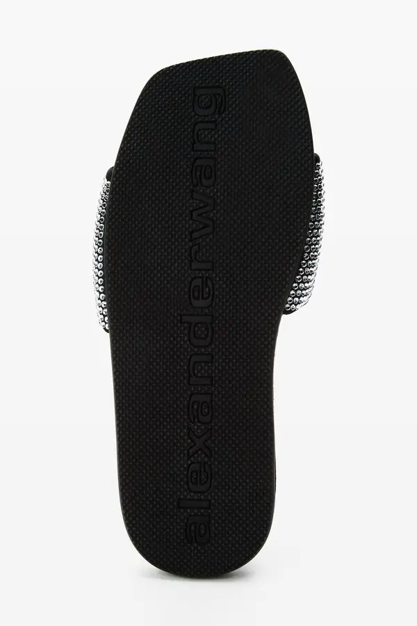 Alexander Wang Embellished Crystal Pool Slide Sandals