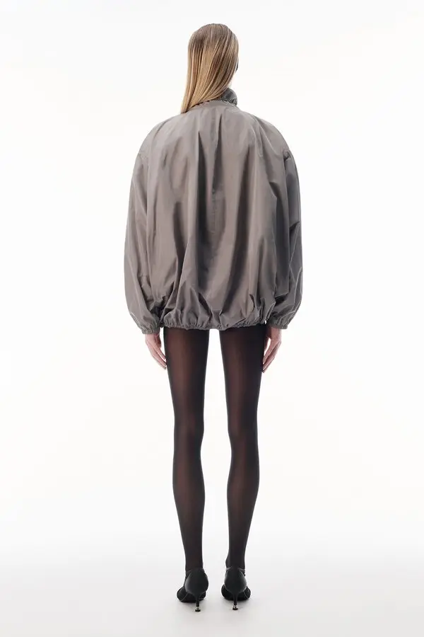 Alexander Wang Oversized Track Jacket With Gathered Collar - Grey