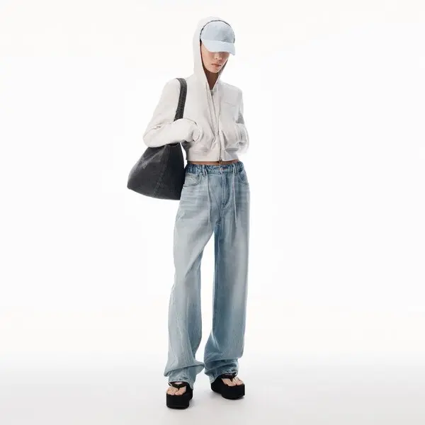 Alexander Wang Crystal Drawcord Balloon Joggers - Light Bleach