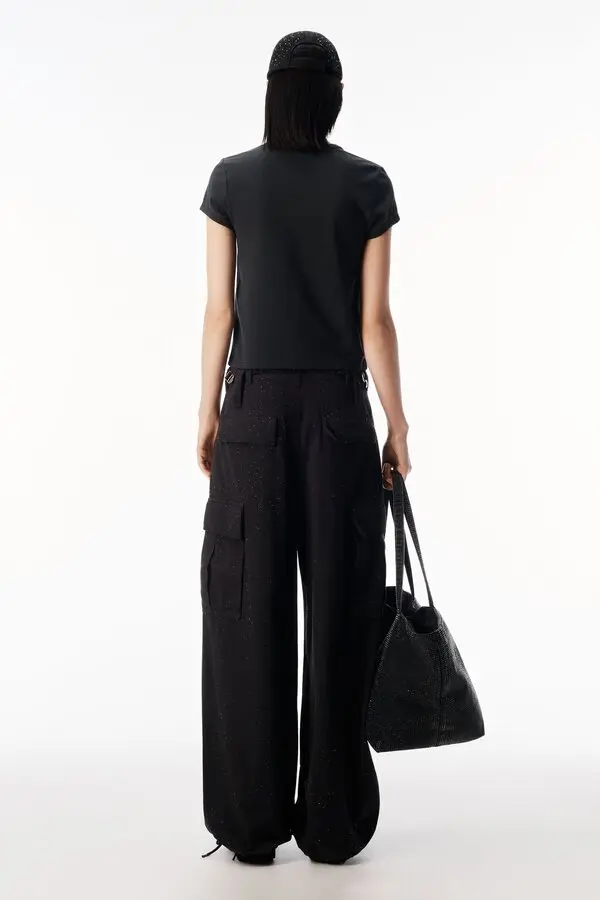 Alexander Wang Crystal Embellished Logo T-shirt