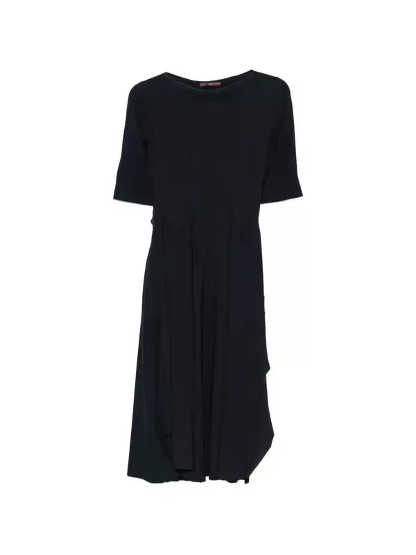 High Crew-neck Midi Dress