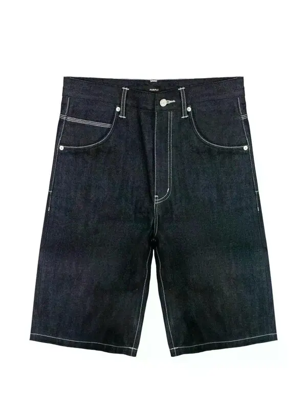 PURPLE BRAND Contrast-stitch Denim Shorts