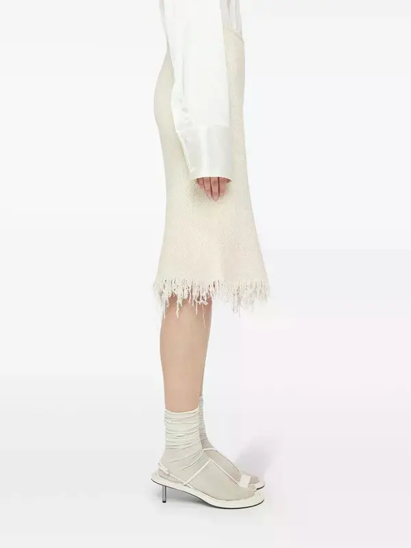 JIL SANDER A-line Frayed-detail Skirt
