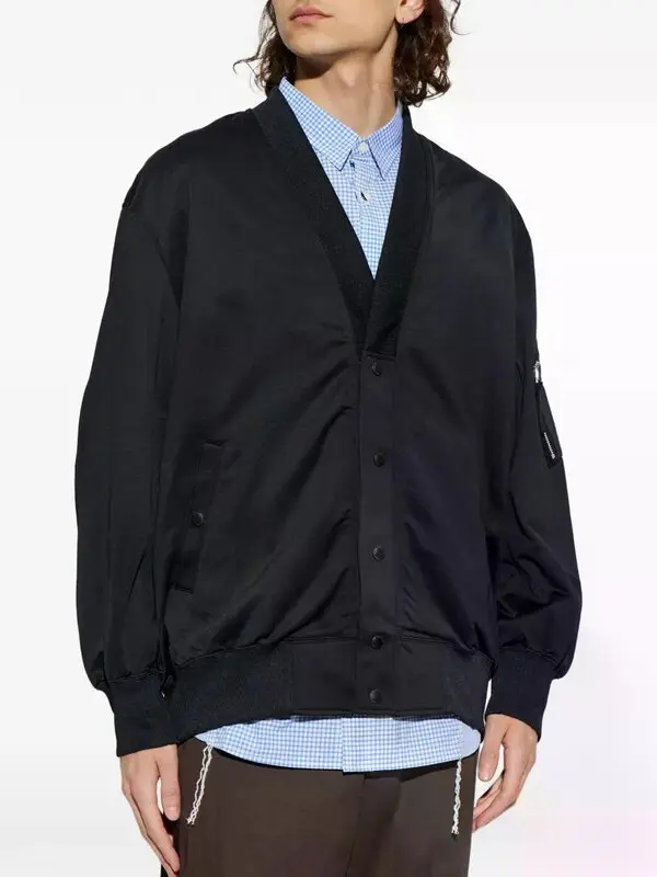 Comme Des Garçons Zip-pocket V-neck Sweater