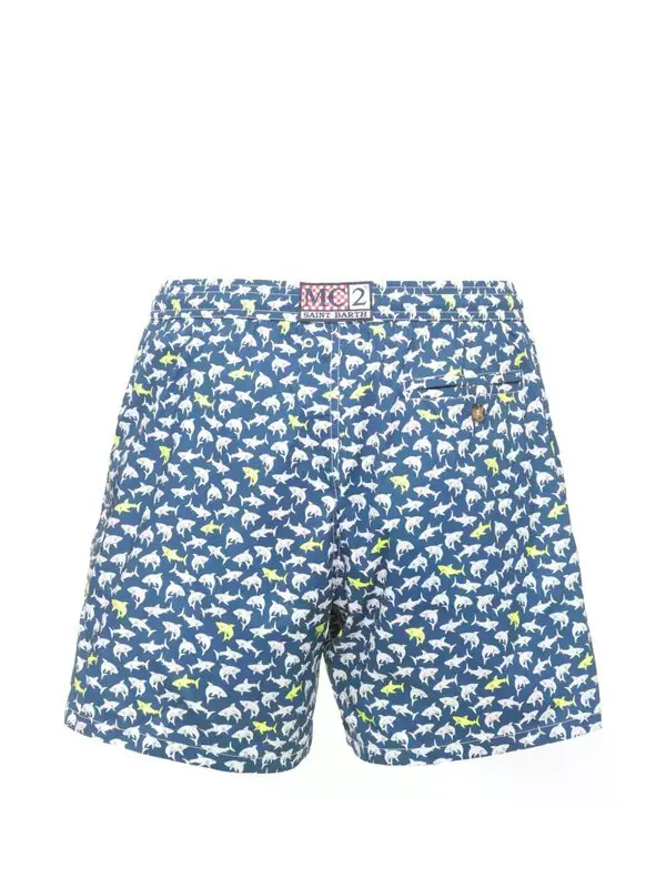 MC2 SAINT BARTH Micro Shark-print Drawstring Swim Shorts