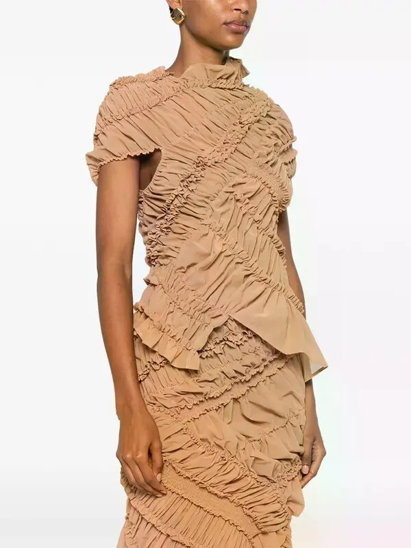 Magda Butrym Ruffled High Neck Top