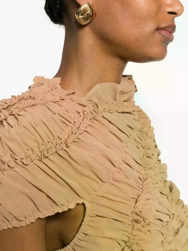 Magda Butrym Ruffled High Neck Top