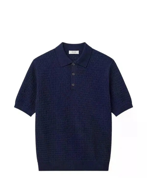 MASQ Textured-knit Polo Shirt