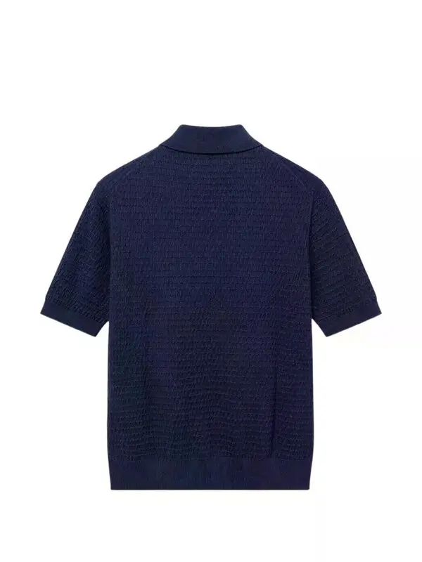 MASQ Textured-knit Polo Shirt