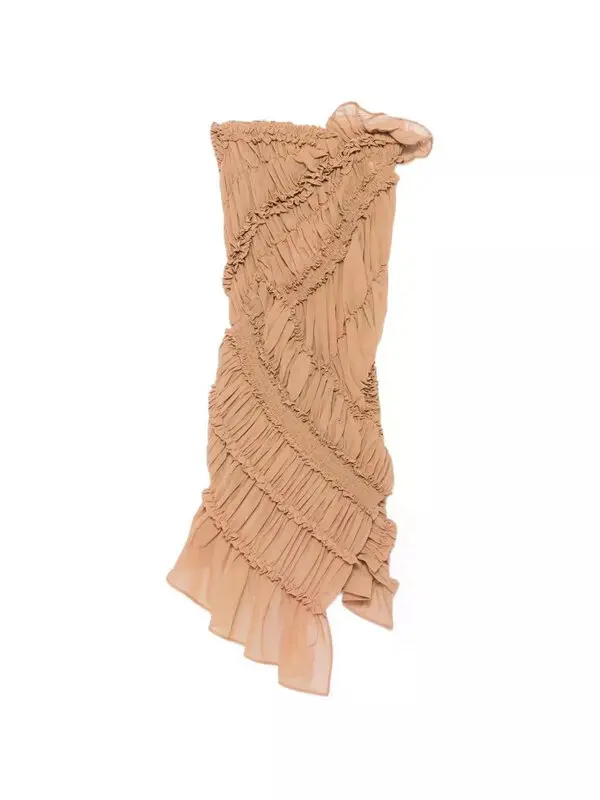Magda Butrym Beige Ruffled Embellishment Midi Skirt