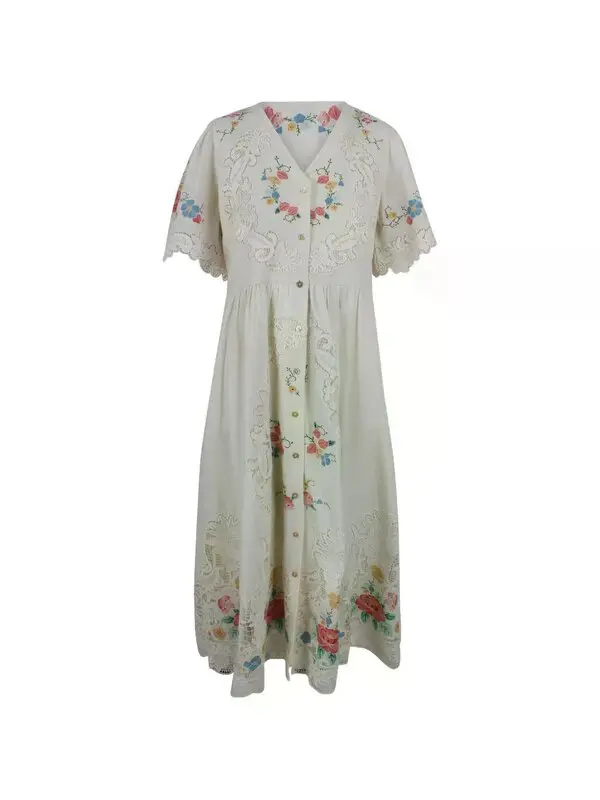 Sea Astrid Floral-embroidered Midi Dress
