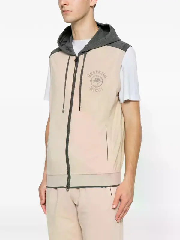 Stefano Ricci Logo Embroidered Zip-up Hoodie