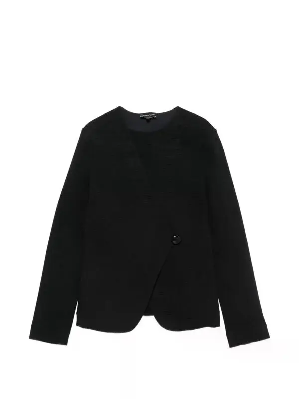 Emporio Armani Asymmetrical Front Jacket - Black
