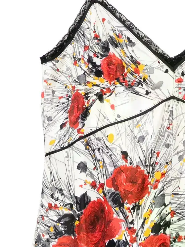 Prada Floral Print Silk Slip Dress
