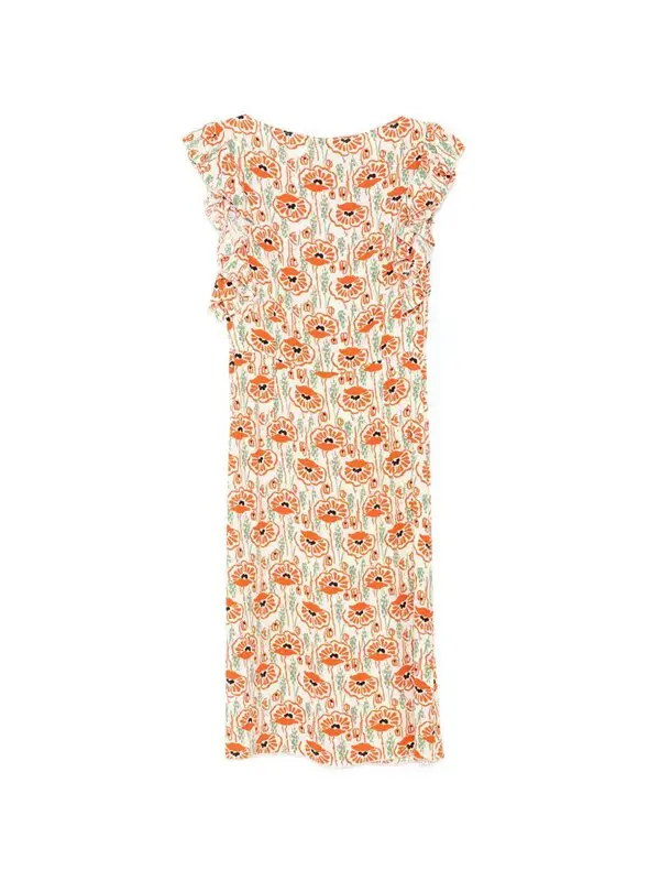 Prada Floral Print Ruffled Dress