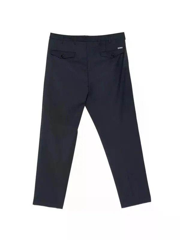 LES HOMMES Pleated Logo Plaque Trousers
