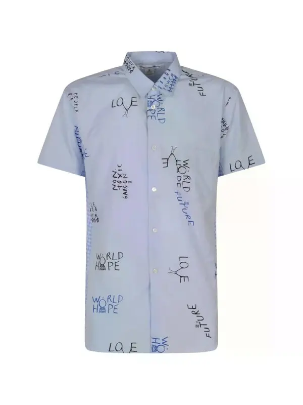 Comme Des Garçons Graffiti-print Check-panel Shirt