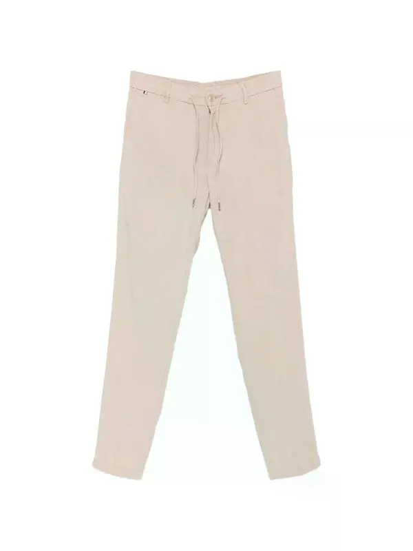 BOSS Beige Slub Texture Drawstring Waist Trousers - Neutrals