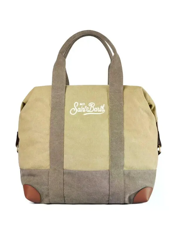 MC2 SAINT BARTH Logo-embroidered Canvas Holdall - Neutrals