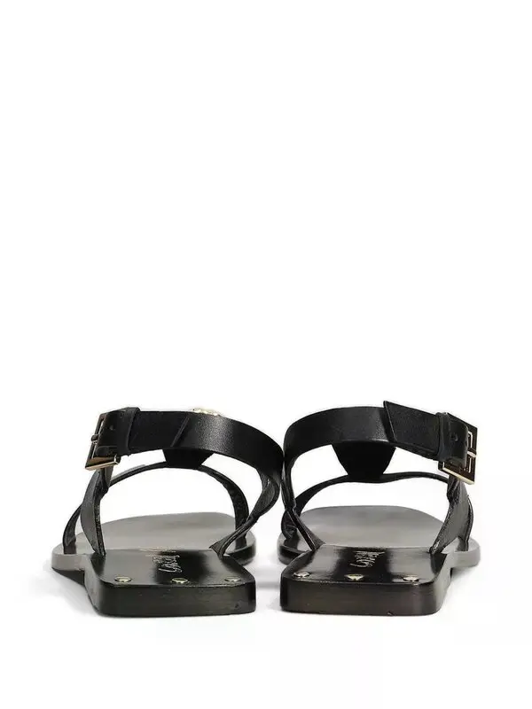 CORAL BLUE Hammered-plaque Slingback Sandals