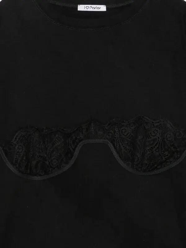 PARLOR Lace Appliqué T-shirt