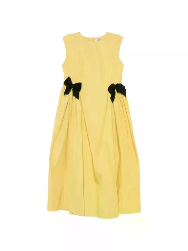 PARLOR Sleeveless Midi Dress With Bow Detail