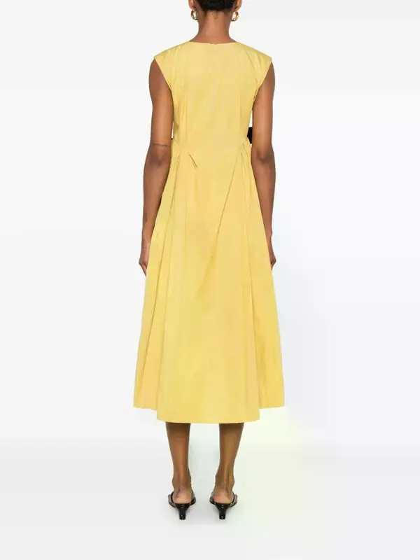 PARLOR Sleeveless Midi Dress With Bow Detail