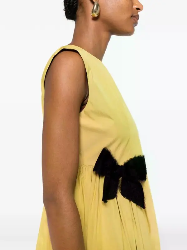 PARLOR Sleeveless Midi Dress With Bow Detail